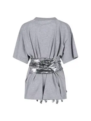 MAISON MARGIELA Round Neck T-shirt With Back Stitch Detail - Gray