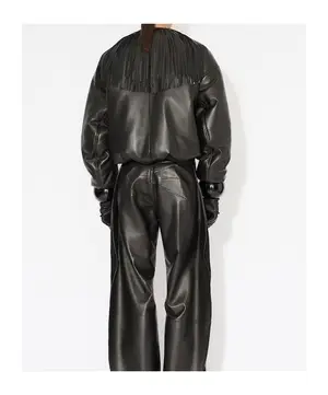 Alaïa Fringed Leather Bomber Jacket