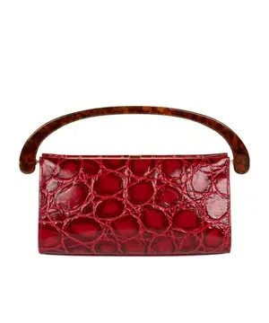 Dries Van Noten Embossed Leather Top Handle Bag With Detachable Strap