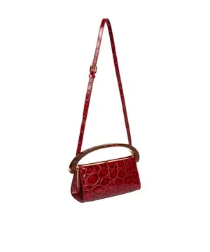 Dries Van Noten Embossed Leather Top Handle Bag With Detachable Strap