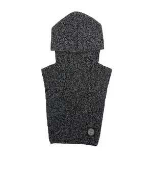 Stone Island Logo Patch Beanie - Black