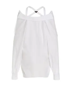Prada Oversized Long-sleeved Shirt With Enamelled Triangle Logo