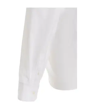 Prada Oversized Long-sleeved Shirt With Enamelled Triangle Logo