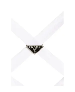 Prada Oversized Long-sleeved Shirt With Enamelled Triangle Logo