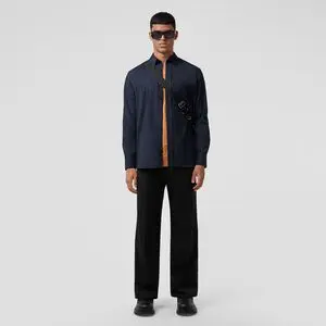 Burberry Logo-embroidered Long-sleeved Shirt