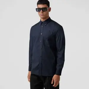 Burberry Logo-embroidered Long-sleeved Shirt
