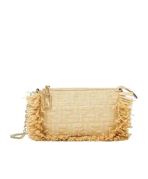 Fendi Jacquard Baguette Pouch With Fringe