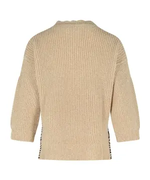 Marni Logo Embroidered Knitted Jumper - Beige