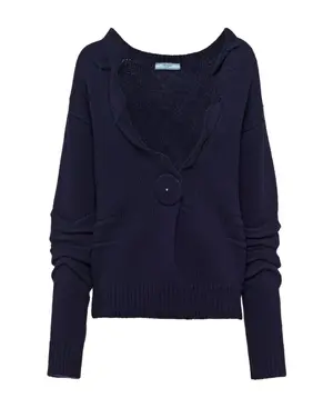 Prada V-neck Buttoned Cashmere Jumper