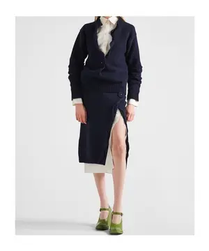 Prada V-neck Buttoned Cashmere Jumper