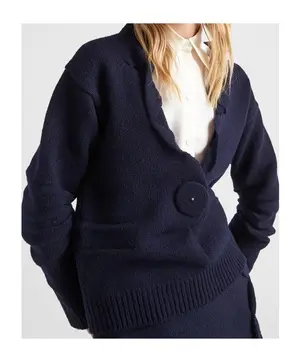 Prada V-neck Buttoned Cashmere Jumper