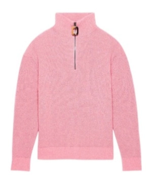 J.W.ANDERSON Half-zip Ribbed Knit Sweater - Bubblegum