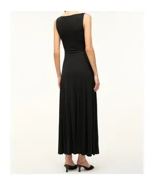 Staud Sleeveless Maxi Dress With Pleated Full Skirt