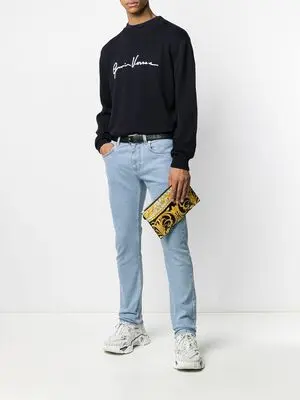 Versace Logo Embroidered Jumper