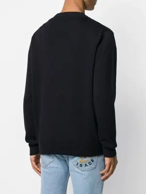 Versace Logo Embroidered Jumper