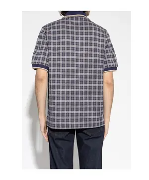 Burberry Ekd Embroidered Checked Short Sleeved Polo Shirt