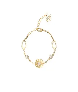 ROGER VIVIER Embellished Floral Bracelet With Mini Buckles - Gold