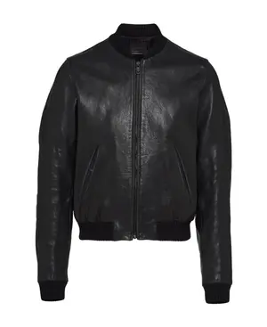 Prada Long-sleeved Zipped Leather Bomber Jacket