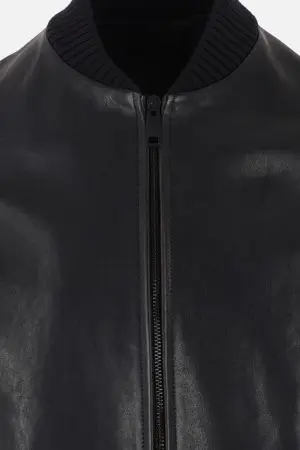 Prada Long-sleeved Zipped Leather Bomber Jacket