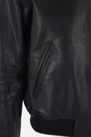 Prada Long-sleeved Zipped Leather Bomber Jacket