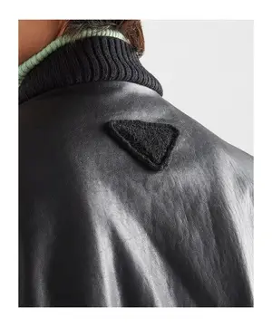 Prada Long-sleeved Zipped Leather Bomber Jacket