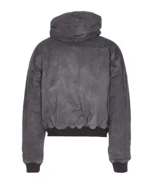 REPRESENT Washed Bomber Hooded Jacket - Black