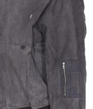 REPRESENT Washed Bomber Hooded Jacket - Black