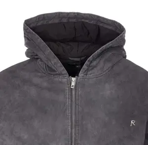 REPRESENT Washed Bomber Hooded Jacket - Black