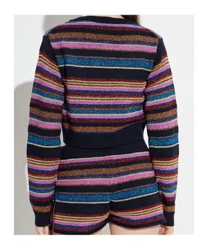 Dsquared2 Striped Button-up Crewneck Cardigan