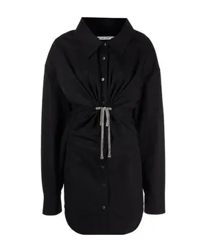 Alexander Wang Twisted Tie Detail Shirt Dress - Black