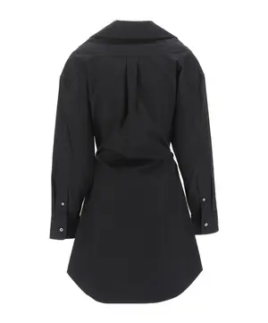 Alexander Wang Twisted Tie Detail Shirt Dress - Black