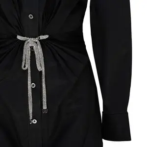 Alexander Wang Twisted Tie Detail Shirt Dress - Black
