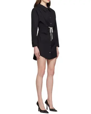 Alexander Wang Twisted Tie Detail Shirt Dress - Black