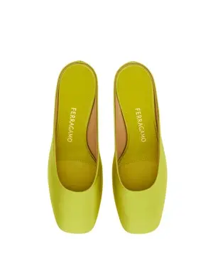 FERRAGAMO Sculptural S-heel Mules - Biscuits