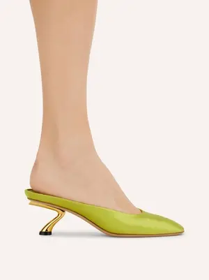 FERRAGAMO Sculptural S-heel Mules - Biscuits