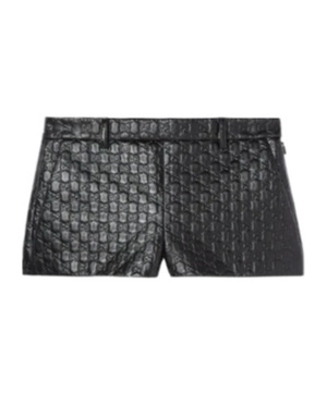 Gucci Embossed Gg Leather Shorts