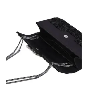 ROGER VIVIER Embellished Floral Shoulder Bag - Black