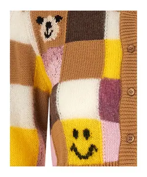 Moschino Checked Teddy & Smiley Face Long Sleeve Sweater
