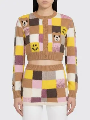 Moschino Checked Teddy & Smiley Face Long Sleeve Sweater