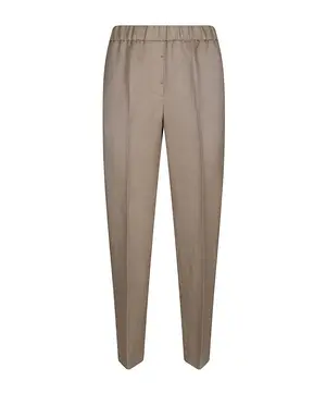 Peserico Elasticated Waistband Pleated Trousers - Gray