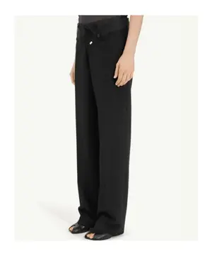 MAISON MARGIELA Wide-leg Trousers With Off-center Waistbelt