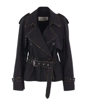 Dries Van Noten Double-breasted Lace-up Long Sleeve Coat