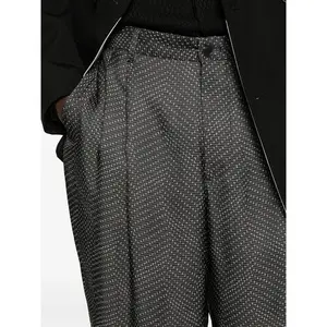 Giorgio Armani Textured Chevron Pattern Tailored Trousers