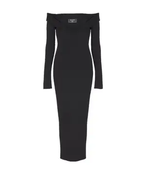 Balmain Long Knit Dress With Double Zipper