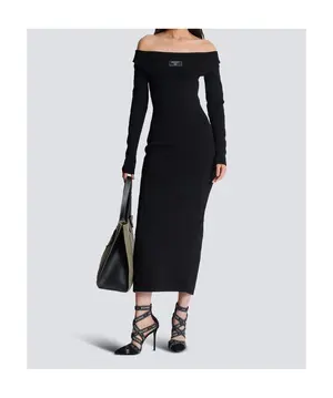 Balmain Long Knit Dress With Double Zipper