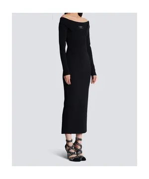 Balmain Long Knit Dress With Double Zipper