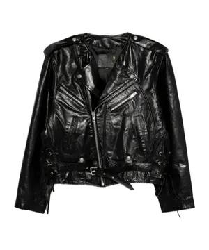 R13 Leather Zip Jacket With Belted Waist