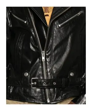 R13 Leather Zip Jacket With Belted Waist