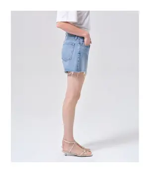 AGOLDE Parker Long Distressed Denim Shorts - Community