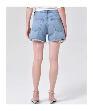 AGOLDE Parker Long Distressed Denim Shorts - Community
